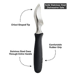 BALCI Ice Cream Scoop - Heavy Duty Stainless Steel Icecream Scooper With Non-Slip Rubber Grip - Professional Metal Ice-Cream Spade - Dishwasher Safe – Black
