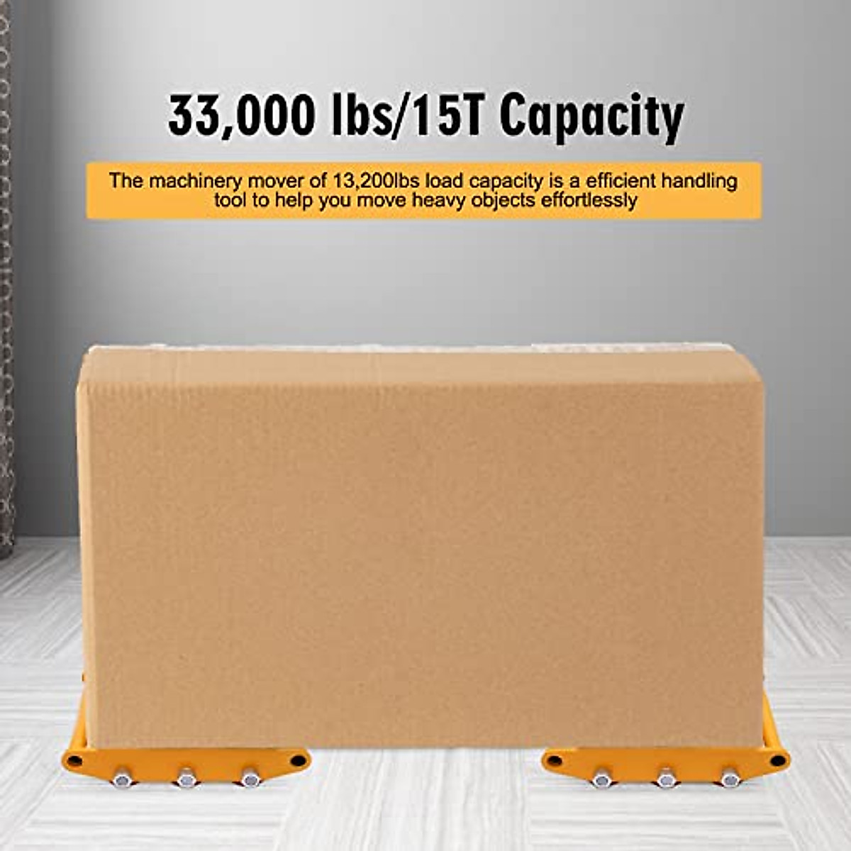 Heavy Duty Machine Dolly Skate Machinery Roller Mover 15t 33000lbs Capacity Cargo Trolley 9 rollen Skates Industrial Machinery Mover Rotating Roller All-Steel Construction Warehousing Transportation