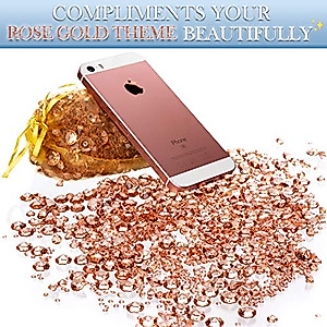 Luxury Rose Gold Diamond Party & Wedding Decorations: Sparkling Acrylic Rhinestone Table Confetti Scatter Gems, Vase Filler & Centerpiece Party Decorations