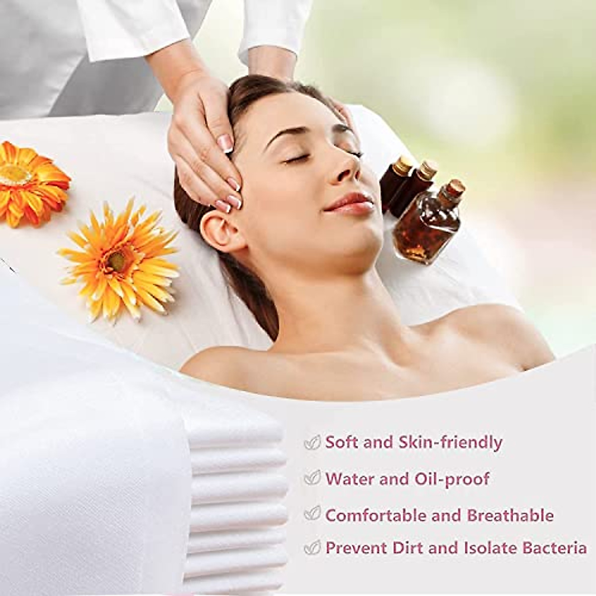 100pcs Disposable Massage Table Sheets, Non-woven Bed Breathable Sheet, 31"*71" Thin Bed Covers for Beauty SPA Salon Hotel Table Cover