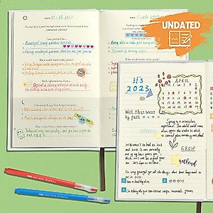 Stilip 5 Minute Journal,Gratitude Journal for Women ,Manifestation Journal,Positivity Five Minute Guide & Reflection Journal Planner 2022-2023 Undated Daily Journal White