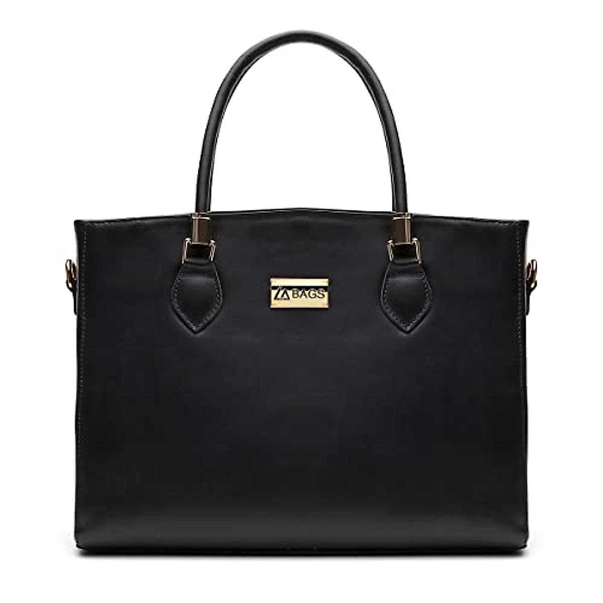 L.A Bags Genuine Leather Tote Bag for Women - Shoulder Crossbody Handbags & Purses with Detachable Adjustable Strap & Zipper Pocket for Work