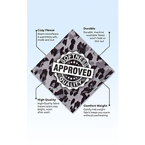 PajamaGram Fleece Womens Pajamas - Winter Pajamas For Women Set Long Sleeve, Pullover Top Pajama Sets for Women 2 piece - Straight Leg Loungewear or Jammies for Woman, Black Leopard, Petite, MD