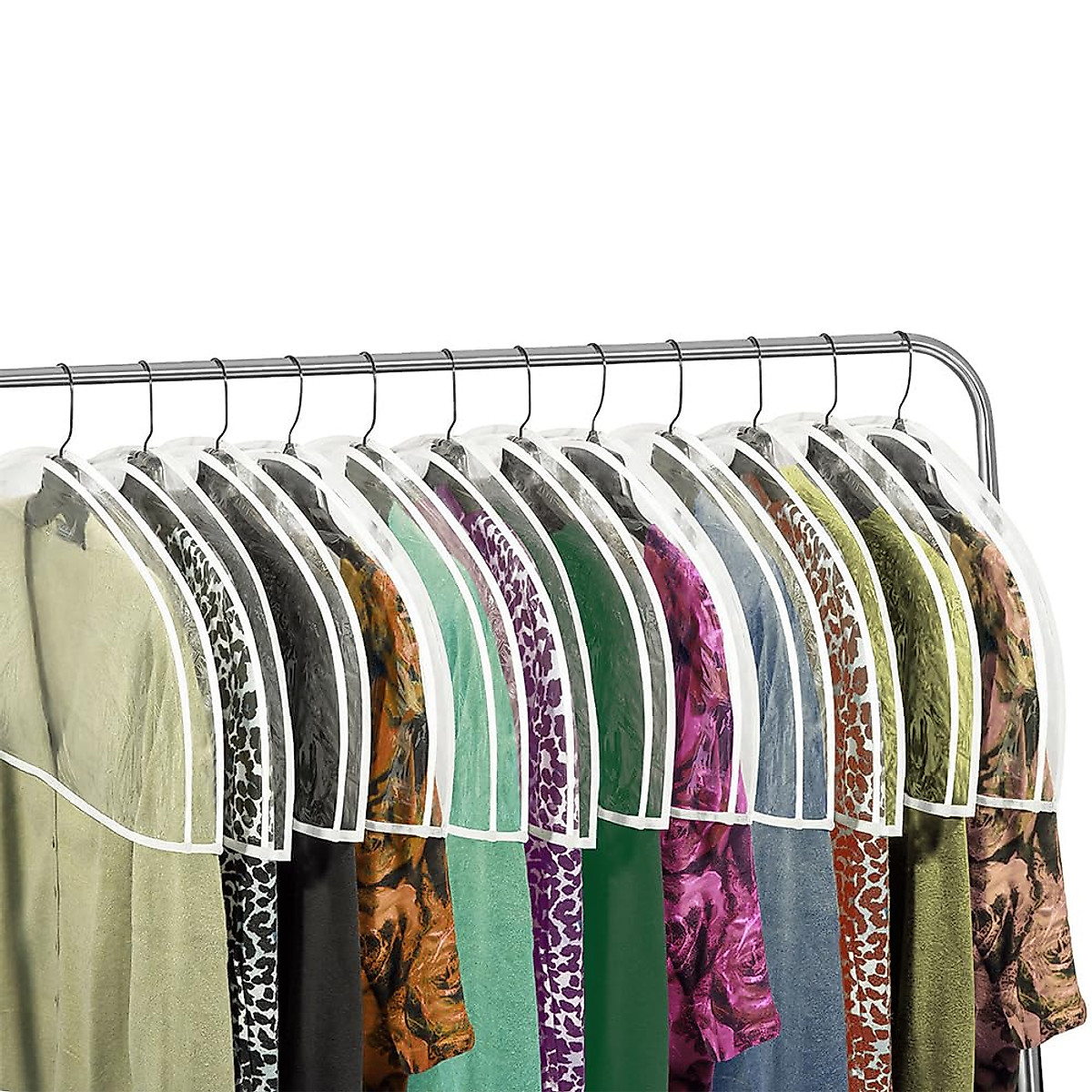 5 PACK Clear Clothing Hanger Shoulder Covers, Shoulder Cover for Clothes Closet Bulk clothes for Hanging Clothes, Suit, Coats, Jackets, Dress Open Closet Storage