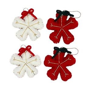 STOBOK 4 Pcs Felt Snowflakes Christmas Decor Mini Wreath Nordic Decor Felt Christmas Craft Ornaments Christmas Tree Plush Ornaments Christmas Tree Ornaments Christmas Tree Hanging Decor