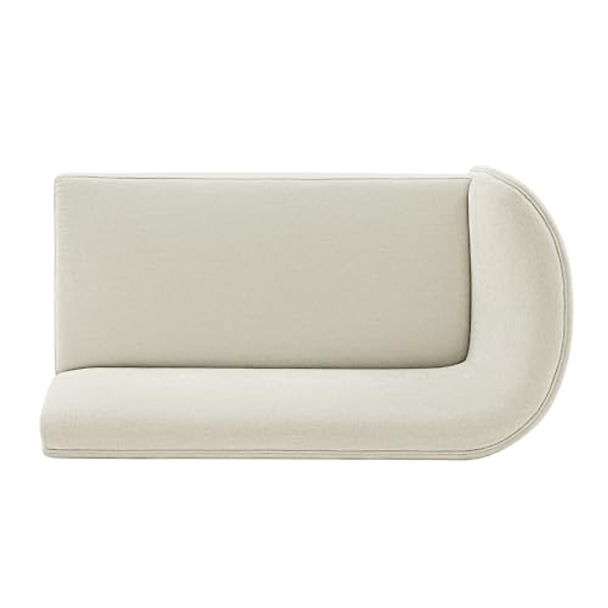 Manhattan Comfort Daria Contemporary 2-Piece Sectional Couch in Linen Upholstery, 132-Inch Living Room Sofa with Pine Wood Frame, Metal Base, High-Density Foam Padding & 2 Accent Pillows, Ivory