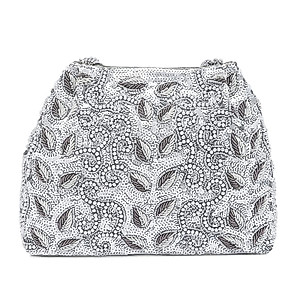 Aheli Silver Potli Bags for Women Evening Bag Clutch Ethnic Bride Purse with Drawstring(P17S)