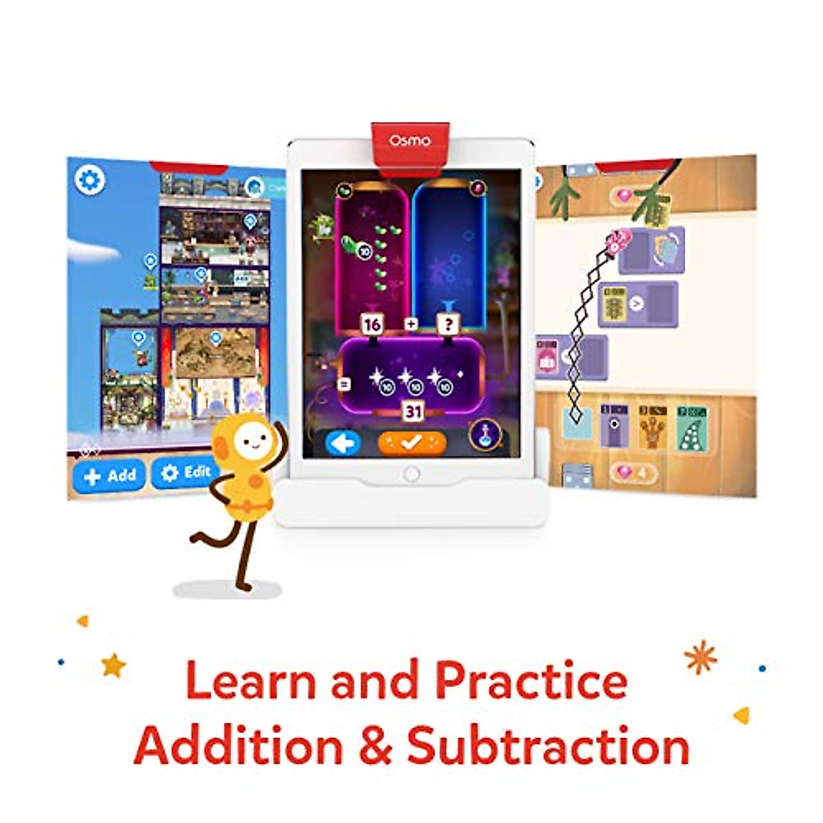 Osmo - Math Wizard and the Magical Workshop for iPad & Fire Tablet - Ages 6-8/Grades 1-2 -Addition & Subtraction-Curriculum-Inspired-STEM Toy Gifts for Kids,Boy & Girl-Ages 6 7 8 (Osmo Base Required)
