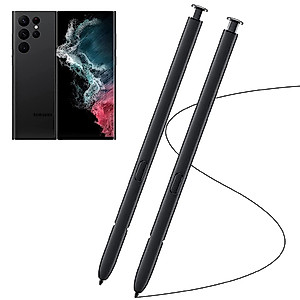 2 Pack Black S22 Ultra S Pen Replacement for Samsung Galaxy S22 Ultra Stylus Pen 5G SM-S908U S22 Ultra Stylus Pen (WithoutBluetooth) + Eject Pin (Phantom Black)