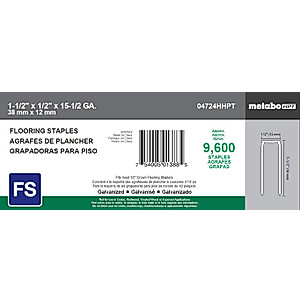 Metabo HPT Flooring Staples, 1-1/2" x 15 GA, Galvanized, For N5010AB, 9600 Count (04724HHPT)