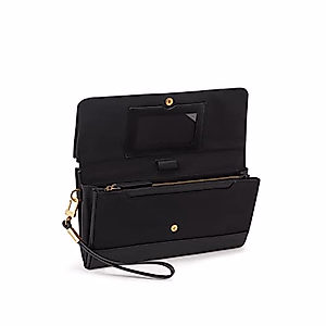 TUMI Voyageur Travel Wallet - Premium Women's Travel Wallet - Stain & Water Resistant - Black & Gold Hardware