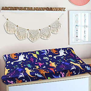 Baby Changing Pad Cover, Ultra Soft Change Table Cover, Dinosaur Printed Cradle Sheet for Boys and Girl