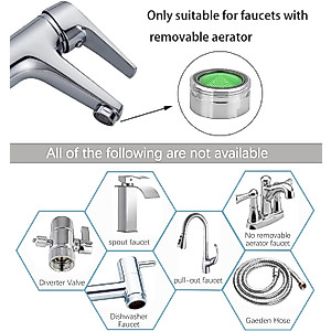 Faucet Adapter Kit, Brass Kitchen Sink Aerator Adapter,Male/Female Sink Faucet Adapter to Connect Garden Hose, Water Filter, Standard Hose via Diverter (10 Pieces)