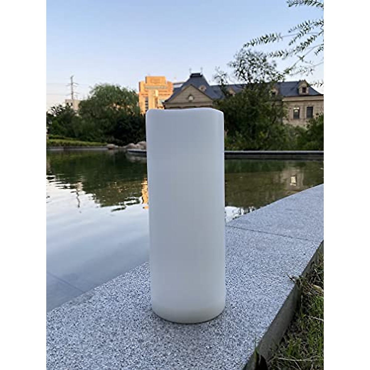 Waterproof Outdoor Flameless Pillar Candles with Timer Battery Operated Electric LED Candle Set for Gift Home Décor Party Wedding Supplies Garden Halloween Christmas Decoration, 2 Pack, 3” x 8”