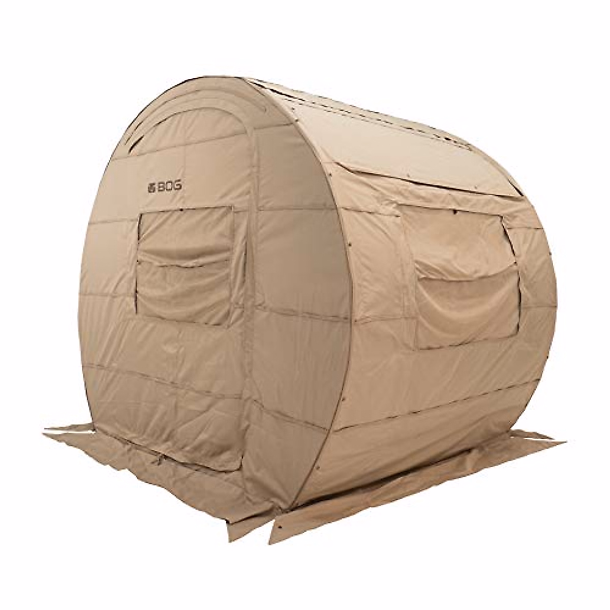 BOG HayMaker Ground Blind with StealthTrac Window System, Pop-Up Hay Bale Imitation, Brush Loops, 600D Water Resistant Fabric, Steel Frame, and Waterfowl Trap Door for Hunting, Shooting, and Outdoors