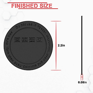 XccMe Rubber bottoms for sublimation tumblers,24 PACK Protective AntiSlip Silicone Bottom with 3M Adhesive for Wine Tumblers,Skinny Tumblers,Mason Jars 12oz/15oz/17oz/20oz/30oz Black (56mm)