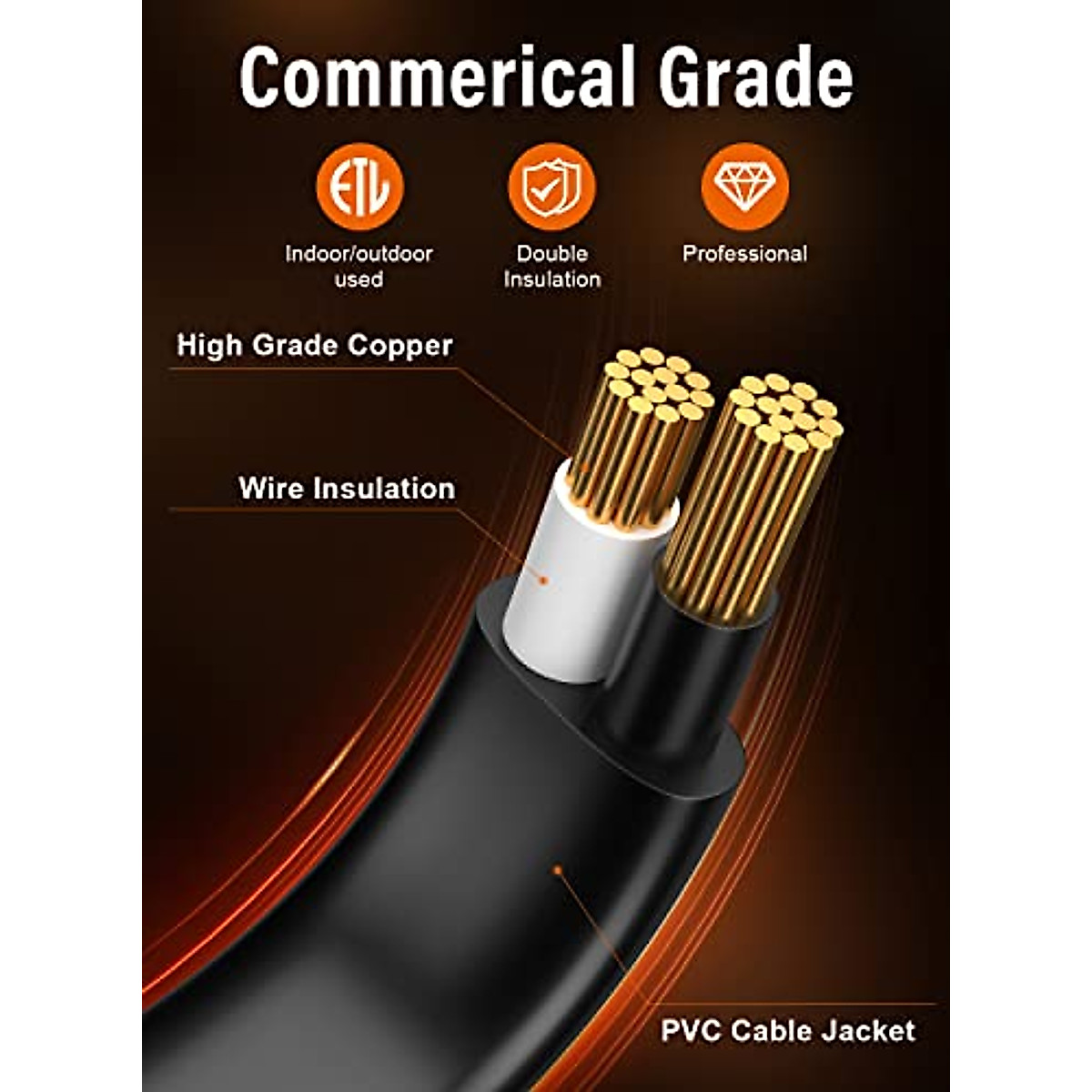 GPATIO Outdoor String Lights, 60FT(50+10) Waterproof Patio Lights with 32 Dimmable Hanging Lights Globe ST38 Bulbs, 2700k Shatterproof for Backyard Gazebo Porch Garden Commerical Outside Decor