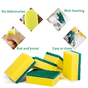 GWZiehory 48 Pack Dish Sponge for Kitchen,Individually Wrapped Sponges,Non-Scratch Dual Sided Dish Scrubber for Dishwashing and Household Cleaning