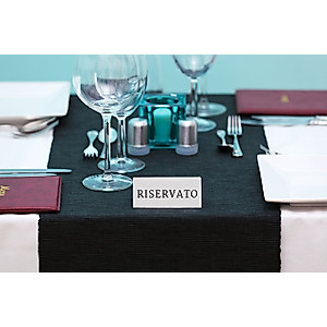 Securit Reservation Table Stands, Riservato-Italian (Set of 5), Acrylic, White