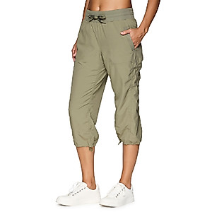 RBX Active Capri Pants for Women Joggers Stretch Lightweight Women’s Casual Pant Smoke Sage M