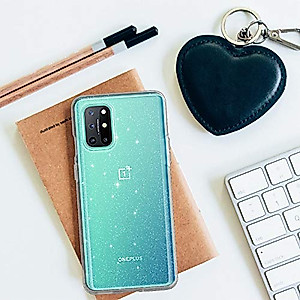 Lamcase for OnePlus 8T/OnePlus 8T+ 5G Case (2020), Crystal Clear Bling Sparkly Glitter Shiny Soft Flexible TPU Slim Fit Drop Protection Rugged Shockproof Cover Case for OnePlus 8T 2020, Clear Glitter