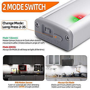 LED Closet Light, 30 LED Rechargeable Motion Sensor Light Indoor, Meromore Under Cabinet Lighting Wireless Stick-Anywhere Night Light with 600mAh Battery for Hallway Stairway Wardrobe Kitchen (3 PACK)