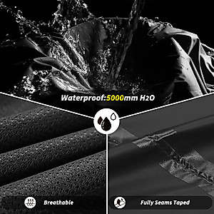 Outdoor Ventures Men's Rain Pants Waterproof Rain Overall Pants Windproof Packable Rain Outdoor Pants for Hiking Fishig Golf Black