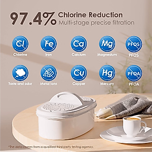 Waterdrop 200-Gallon Long-Life Chubby 10-Cup Large Water Filter Pitcher with 1 Filter, NSF Certified, 5X Times Lifetime, Reduces PFOA/PFOS, Chlorine, BPA Free, Clear