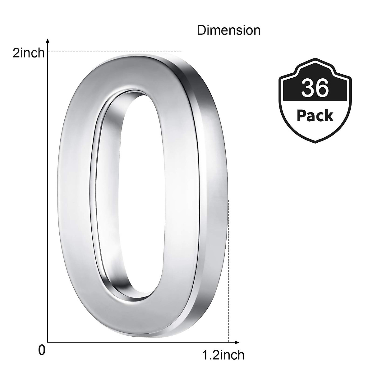 Outus 36 Pcs 3D Mailbox Number 0-9 Stickers and Letters Symbols Alphabet Adhesive Mailbox House Metal Address Street Stickers for Apartment Residence and Signs (2 x 1.2 Inches)