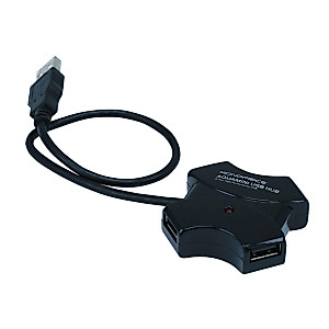 Monoprice 4-Port USB 2.0 Passive Hub - Supports a data transfer rate of up to 480 Mbps, Plug-N-Play, Black