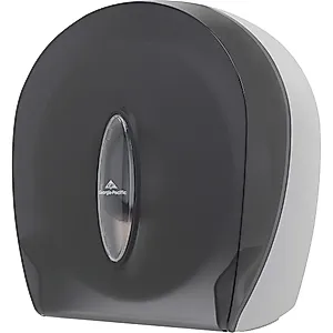 Two-Roll Jumbo Jr. Toilet Paper Dispenser by GP PRO (Georgia-Pacific), Translucent Smoke, 59209, 20.020" W x 5.670" D x 12.260" H