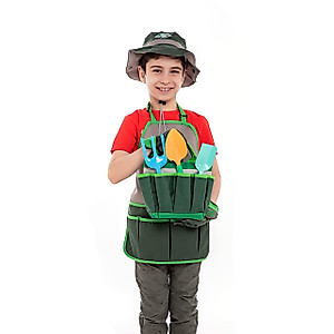 JOYIN Kids Gardening Tool Set Toy Includes Watering Can and Planter, Sun Hat, Gloves, Apron and Kids Gardening Kit Like Shovel, Rake and Trowel, Outdoor Play Gardening Gifts (Dinosaur)