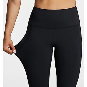 ZUTY 7/8 Workout Leggings for Women High Waisted Leggings with Pockets Squat Proof Yoga Ankle Leggings Plus Size 25" X Side Line Black 2XL