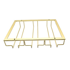 Hoshen Goblet Wine Glass Rack, 11.8 inches Under Cabinet Wine Wine Glass Rack, Glass Storage Rack, Bar Hanging Wine Wine Glass Rack, (3 Rows) Gold