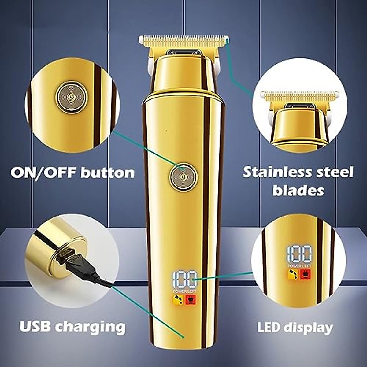 HARUE Hair Clippers for Men, Hair Trimmer Professional Hair Clipper Electric Hair Cutting Machine Cordless Barber Digital Display Trimmer for Men