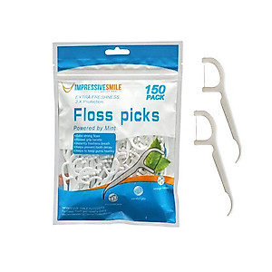 Impressive Smile Floss Picks Mint Flavor | Extra Strong | 150-Count | 1-Pack