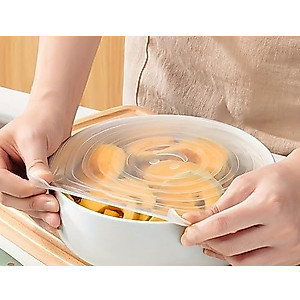 COZY HOME Silicone Lids For Food And Bowls, 6 Pcs Premium Stretch Silicone Lids For Food Storage, 6 Sizes Reusable Stretch Eco Lids For Food And Bowls White