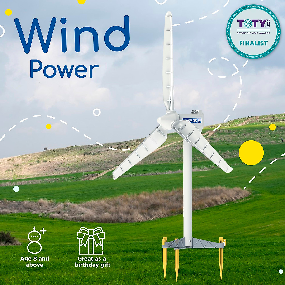 Thames & Kosmos Wind Power V4.0 STEM Experiment Kit | Build a 3ft Wind Turbine to Generate Electricity | Learn about Renewable Energy & Power a Small Model Car | Weatherproof for Outdoor Use