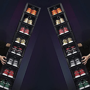 verklale Shoe Storage Box, Super Large 18 PACK Clear Plastic Stackable Shoe Organizer, Drawer Type Front Opening Shoe Holder Containers for sneaker