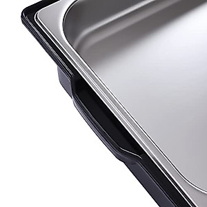 Fetcoi Electric Chafing Dish, Temperature Control, Chafer Cover Buffet Warmers Chaffing Server Set Chafer for Catering, Parties, Buffets, 9L/ 9QT Capacity