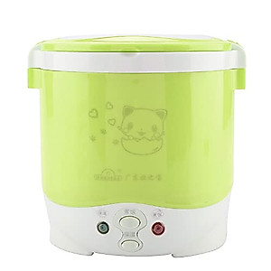 Fdit Rice Cooker, 12V 100W 1L Electric Portable Multifunctional Rice Cooker Suitable for Car Food Steamer (Green)