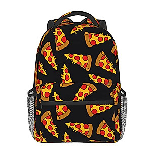 Backpack For Mens Womens Back Pack Doodle Pizza Print Casual Daypack Adjustable Laptop Bag Outdoor Travel Bag
