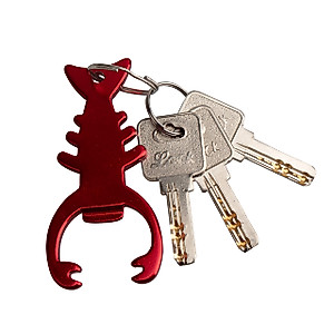 SWATOM Lobster Keychain Bottle Opener Beer Opener Tool Key Tag Chain Ring Accessories