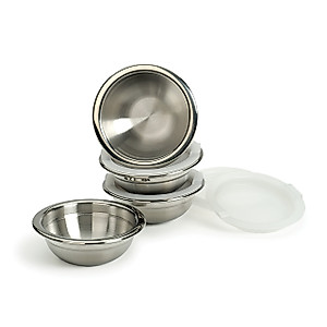 RSVP International 8 Piece Stainless Steel Prep Bowls Set with Lids, Model Number: (PREP-8)
