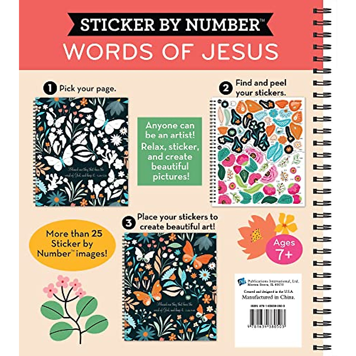 Brain Games - Sticker by Number: Words of Jesus (28 Images to Sticker)