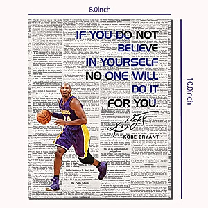 OHOFUN Basketball wall decoration painting, sports wall art gift for Basketball fans, men, boys, for boy's room decor，set of 4, 8 X10 ins UNFRAMED