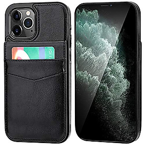 KIHUWEY Compatible with iPhone 12 Pro Max Case Wallet with Credit Card Holder, Premium Leather Magnetic Clasp Kickstand Heavy Duty Protective Cover for iPhone 12 Pro Max 6.7 Inch(Black)