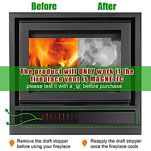 4 Pieces Magnetic Fireplace Draft Blocker Fireplace Vent Cover Blocker for Heat Loss Indoor Magnetic Draft Stopper for Inside Iron Frame Screen(36 x 4 Inch)