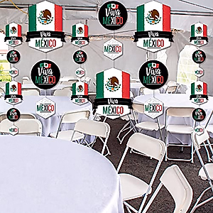 Big Dot of Happiness Viva Mexico - Mexican Independence Day Party DIY Dangler Backdrop - Hanging Vertical Decorations - 30 Pieces