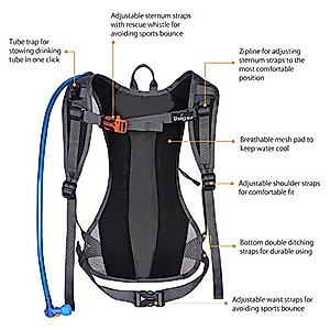 Unigear Hydration Pack Backpack with 70 oz 2L Water Bladder for Running, Hiking, Cycling, Climbing, Camping, Biking (Black)